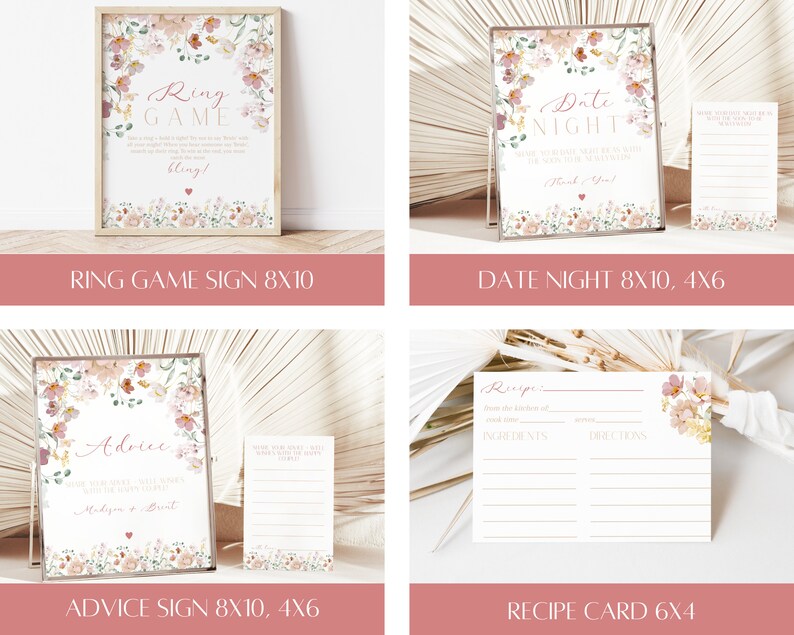Floral Bridal Shower Games, Printable Wildflower Bundle (digital ...