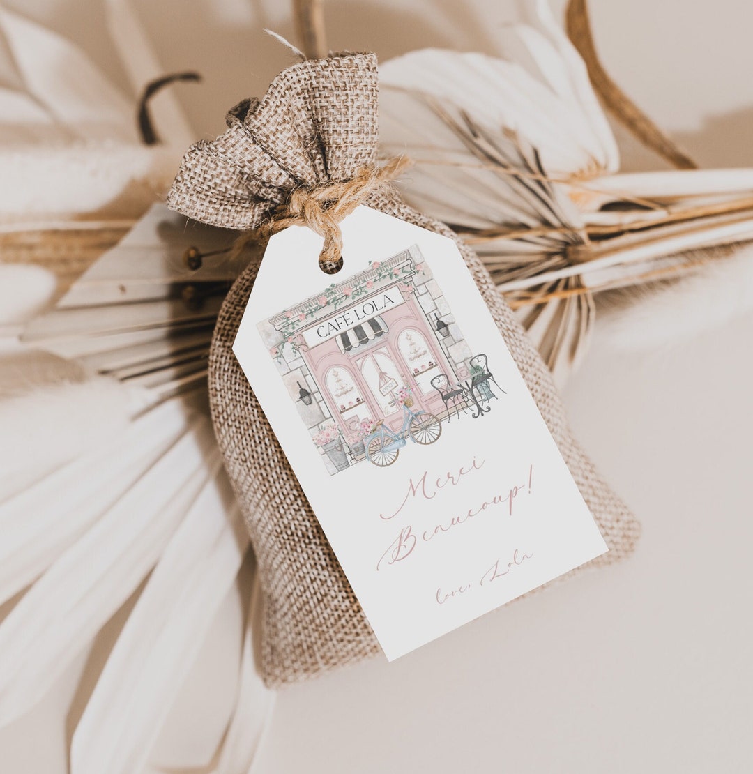 Paris Cafe Favor Tag, French Patisserie, Editable Party Decor (digital ...