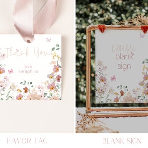 Editable Wildflower First Birthday Milestone Poster, Floral 1st ...