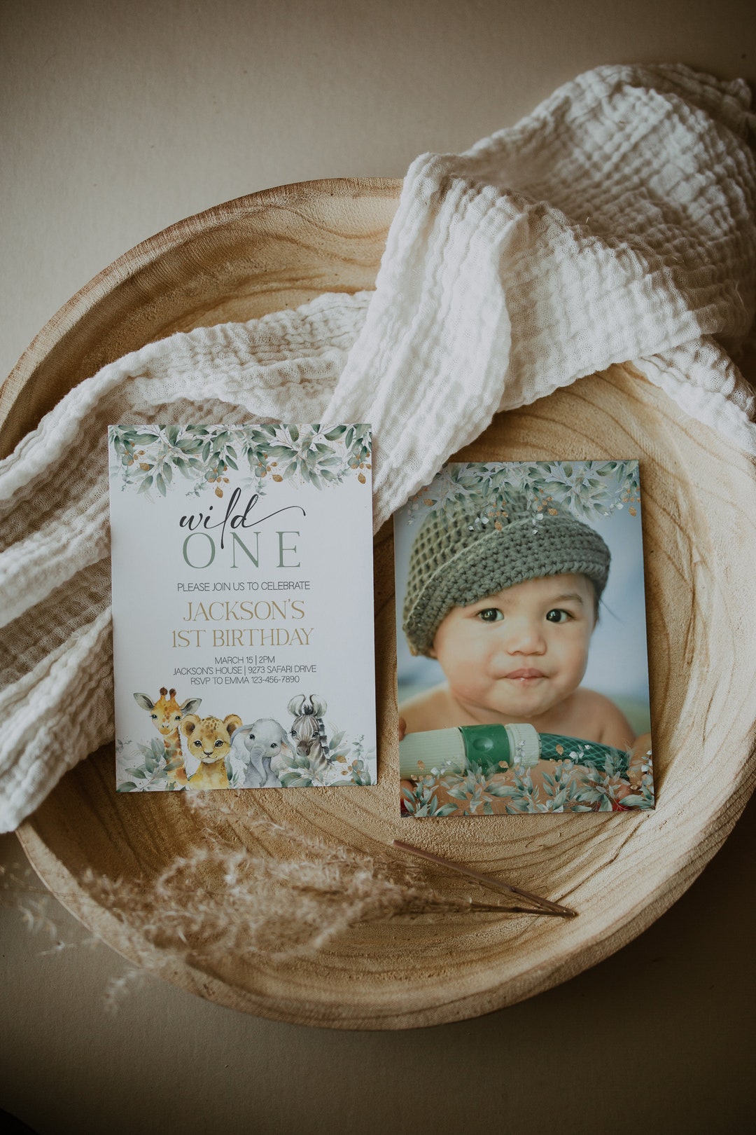 Editable Wild One Safari 1st Birthday Invitation (digital Download ...