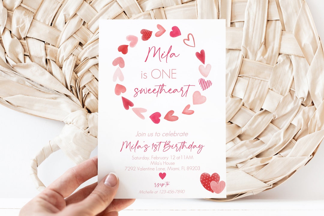 Editable Valentine Birthday Invitation, Valentine Party Invitation ...