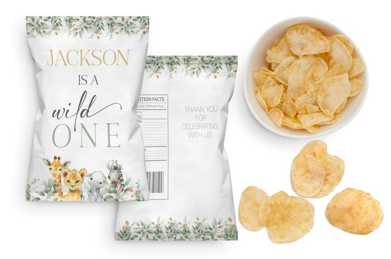 Editable Safari Animal Chip Wrapper Jungle Party Animal Chip - Etsy