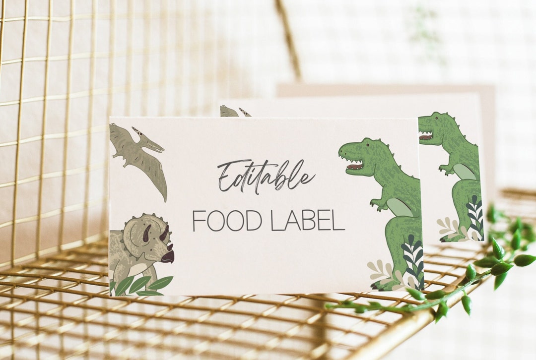 Editable Dinosaur Birthday Food Label, Jurassic Party (instant Download ...