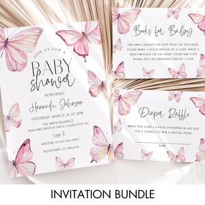 Editable Butterfly Baby Shower Game Bundle, Printable Pink Butterfly ...