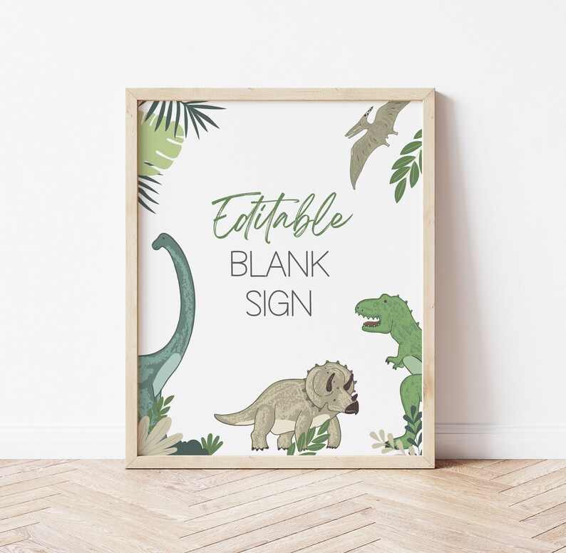 Editable Dinosaur Birthday Sign, Jurassic Party Decor (digital Download ...