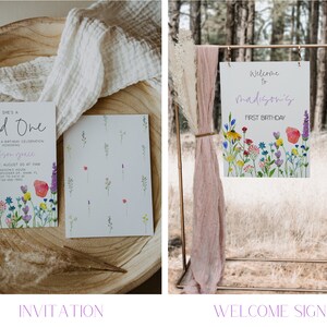 Wildflower Editable Blank Sign Template , Wildflower First Birthday ...