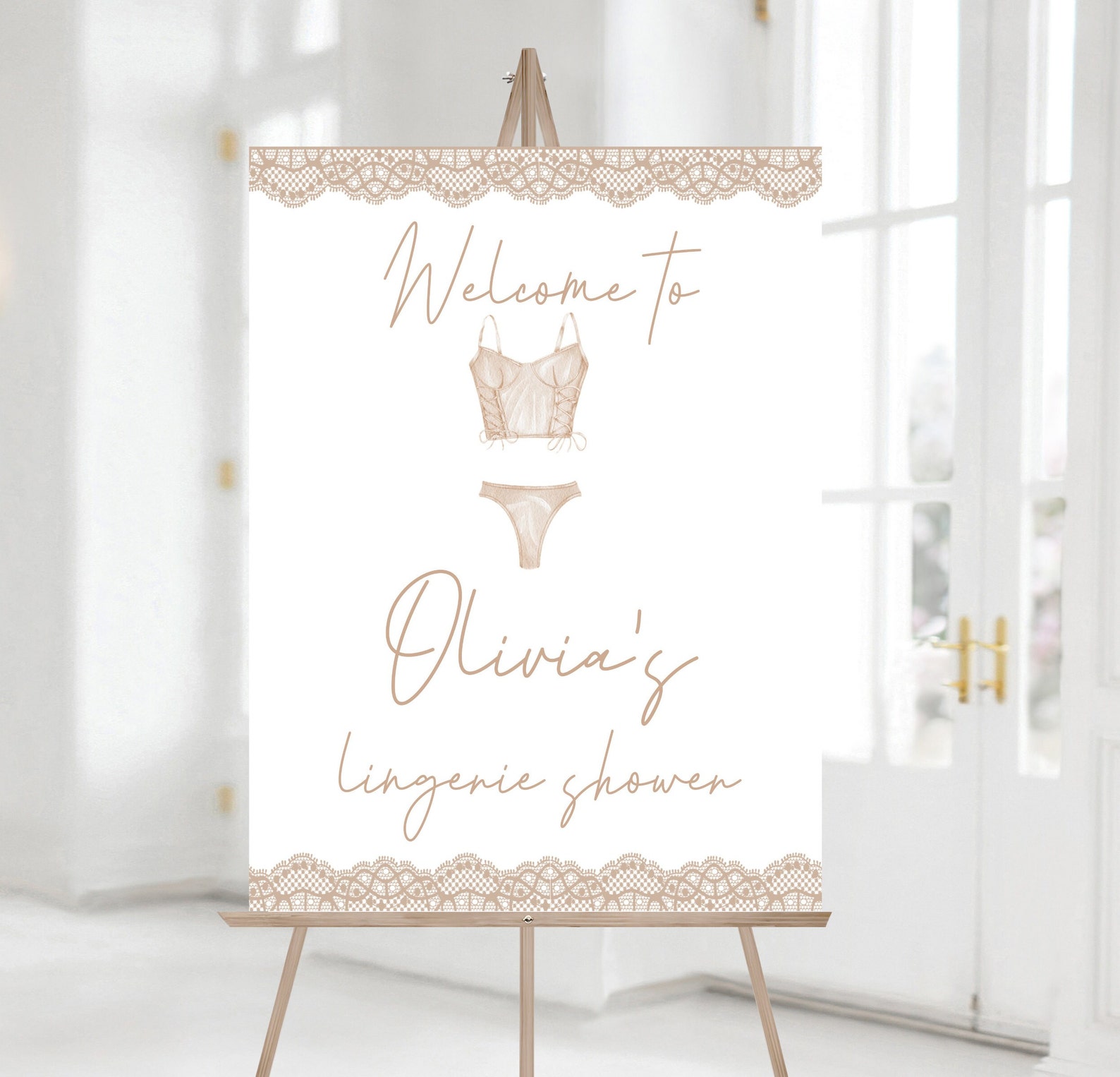 Editable Lingerie Shower Welcome Sign Modern Lingerie Shower - Etsy