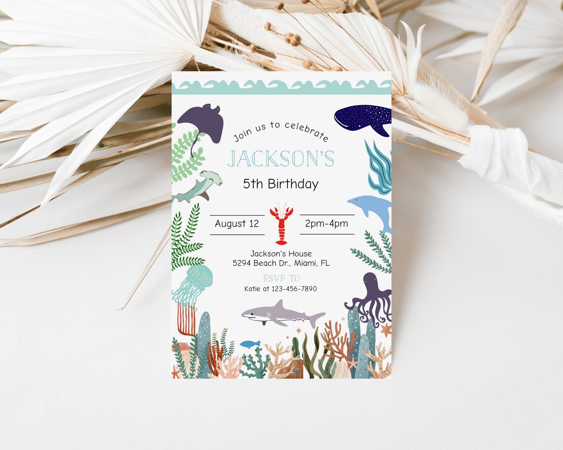 Editable Under the Sea Birthday Party Welcome Sign Printable - Etsy