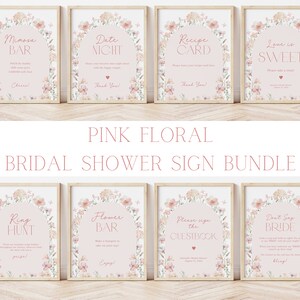 Pink Floral Bridal Shower Sign & Game Bundle (printable) BDS23 - Etsy