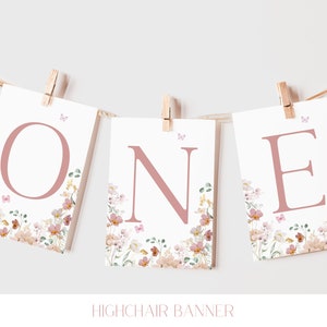 Editable Wildflower First Birthday 12 Month Photo Banner, Floral 1st ...