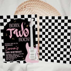 Rock Star Girl Birthday Favor Tag, Pink Rock & Roll Birthday Thank You ...