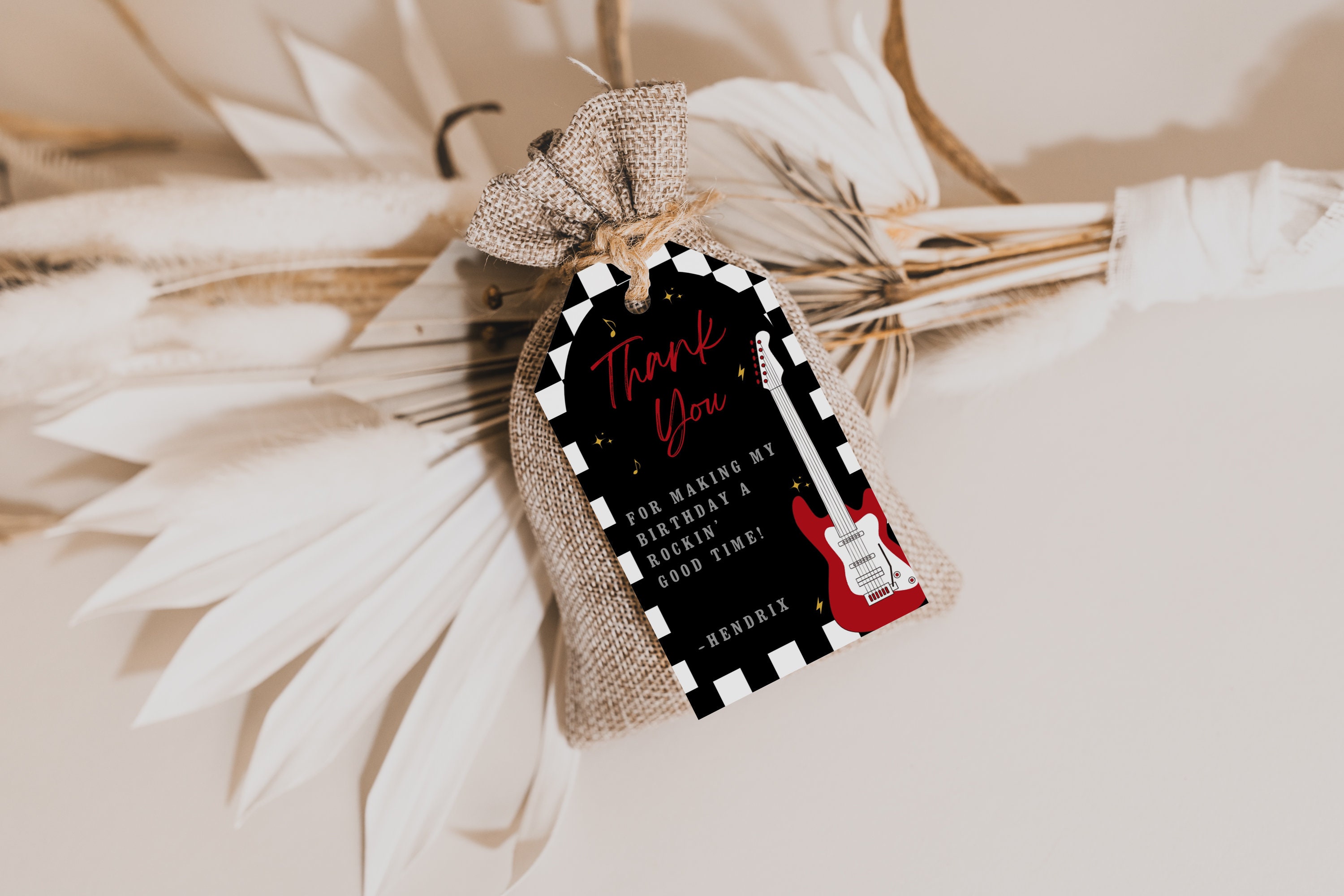 Rock Star 2nd Birthday Welcome Sign, Red Guitar, BB11 (digital Template ...