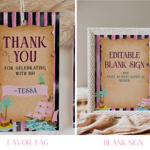 Editable Pirate Birthday Welcome Sign, Pirate Ship Birthday Party ...
