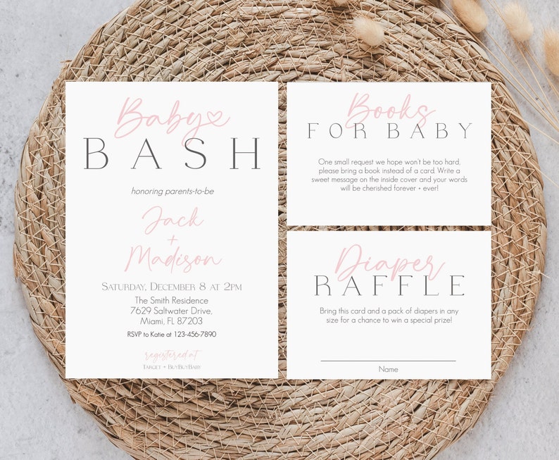 Editable Baby Bash Invitation Bundle Simple Invite - Etsy