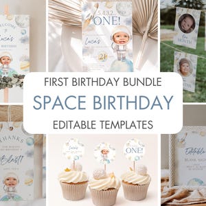 Outer Space Favor Tags, Editable Tags, Printable Favor Tags, First Trip ...