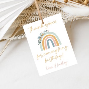 Editable Pastel Boho Rainbow Cupcake Topper, Girl Boho Birthday, Boho ...