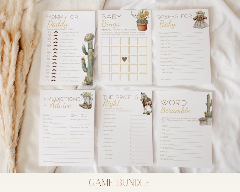 Cowgirl Baby Shower Cupcake Toppers, Western Party Decor (editable ...