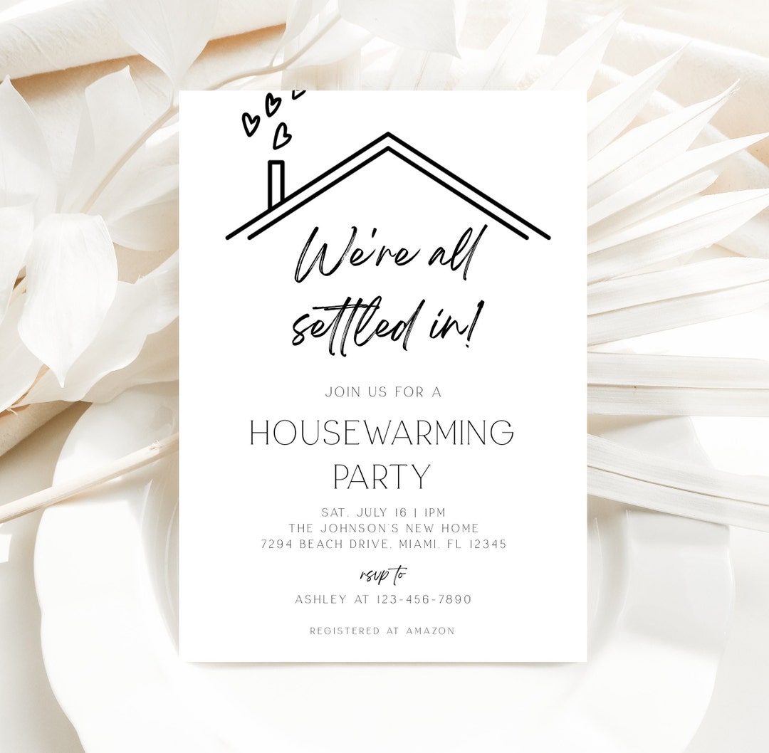 Modern Minimalist Housewarming Party Invitation (corjl) - Etsy