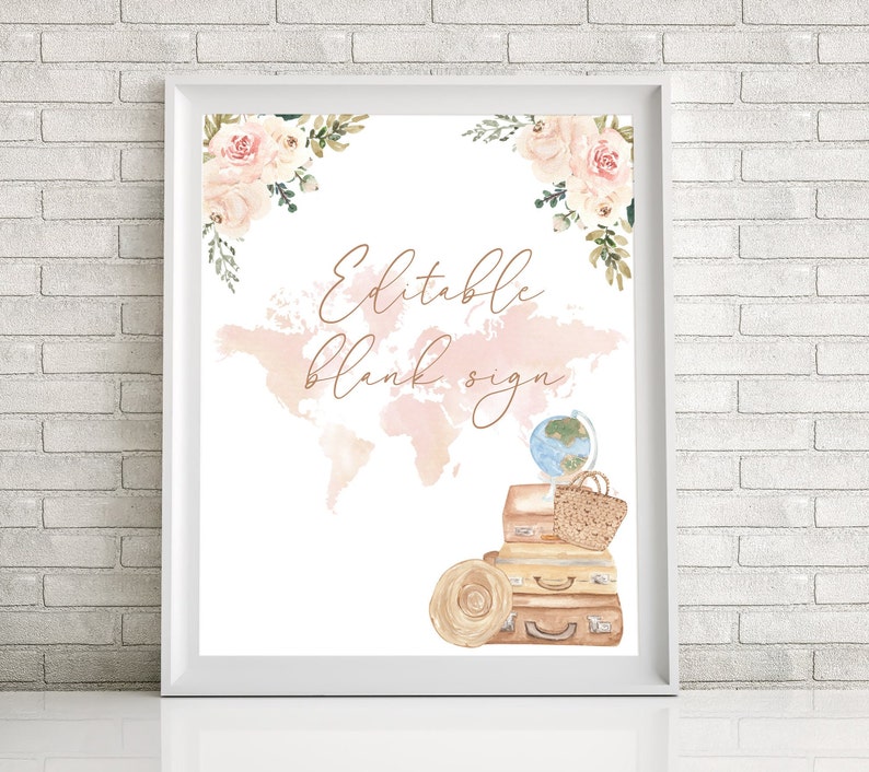 Travel Bridal Shower Welcome Sign Template Traveling From - Etsy