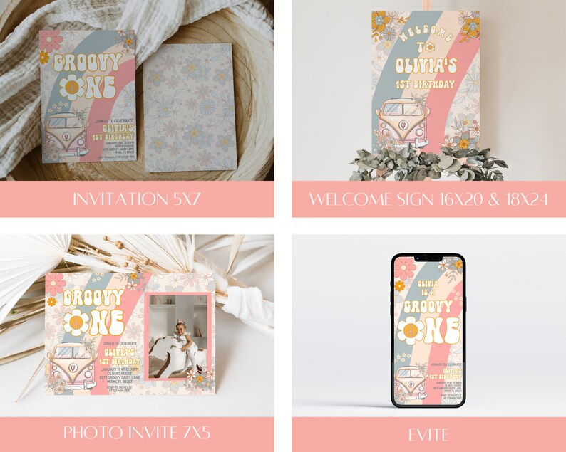 Editable Groovy One 12 Month Photo Banner Printable Groovy - Etsy