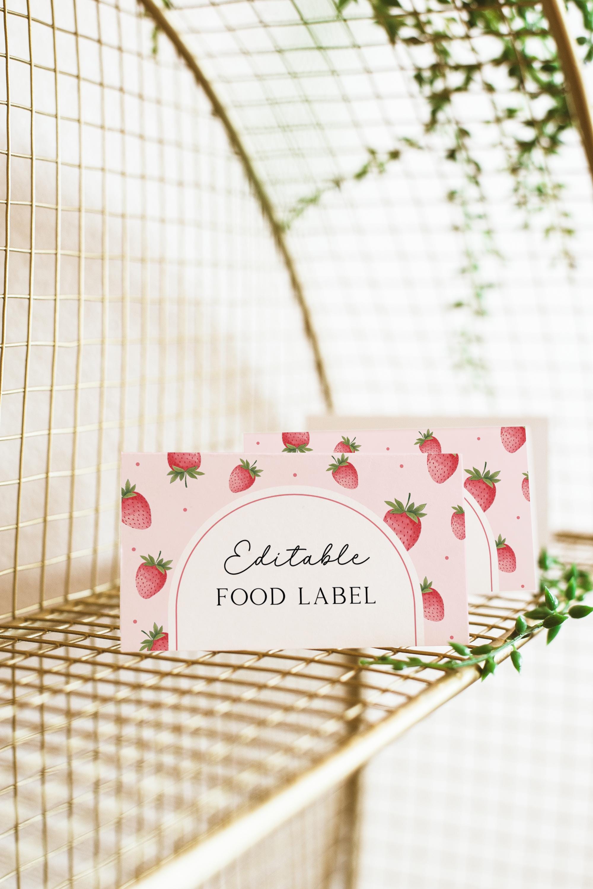 Editable Strawberry Welcome Sign Template , Printable Strawberry Baby ...