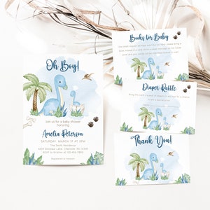 Editable Dinosaur Baby Shower Game Bundle, Greenery Boho Dinosaur Baby ...