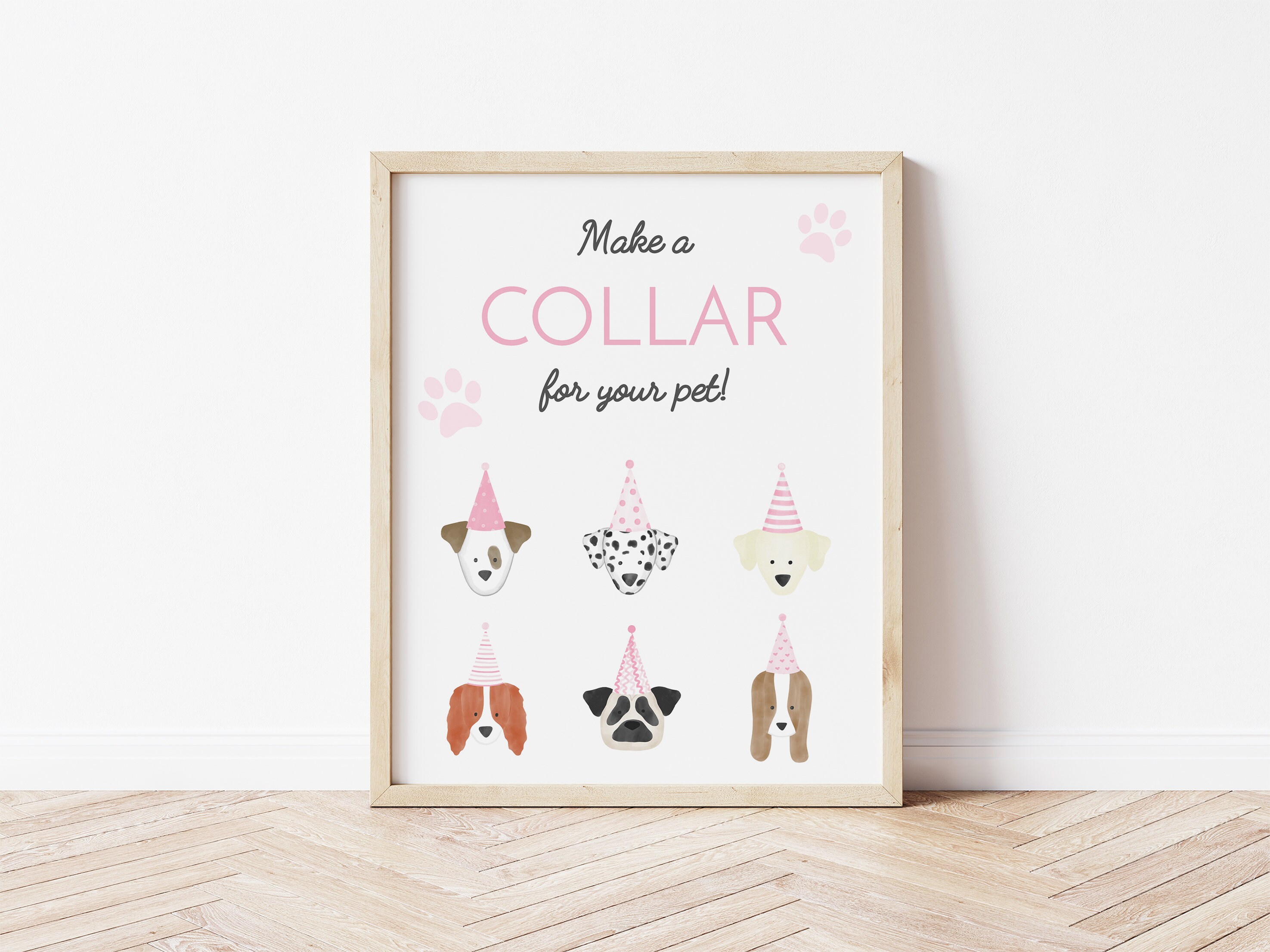 Editable Girl Dog Birthday Party Cupcake Toppers Pink Puppy - Etsy