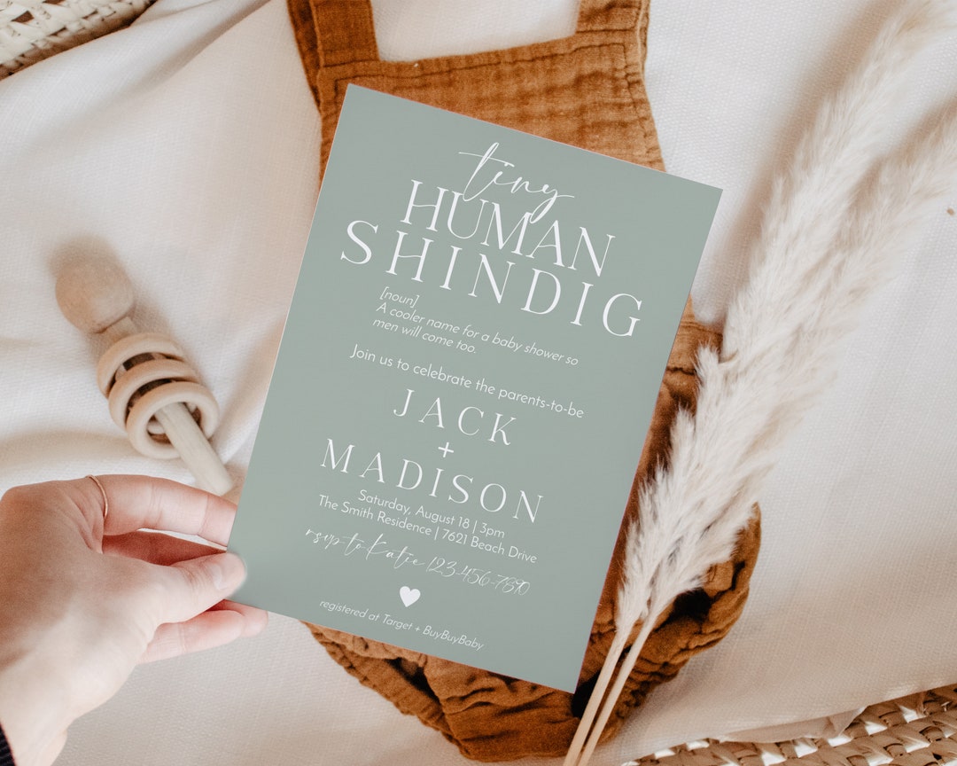 Editable Tiny Human Shindig Invitation, Simple Invite, Minimalist, Co ...