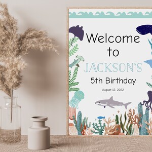 Editable Under the Sea Birthday Party Welcome Sign, Printable Poster ...