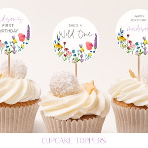 Wildflower Editable Blank Sign Template , Wildflower First Birthday ...