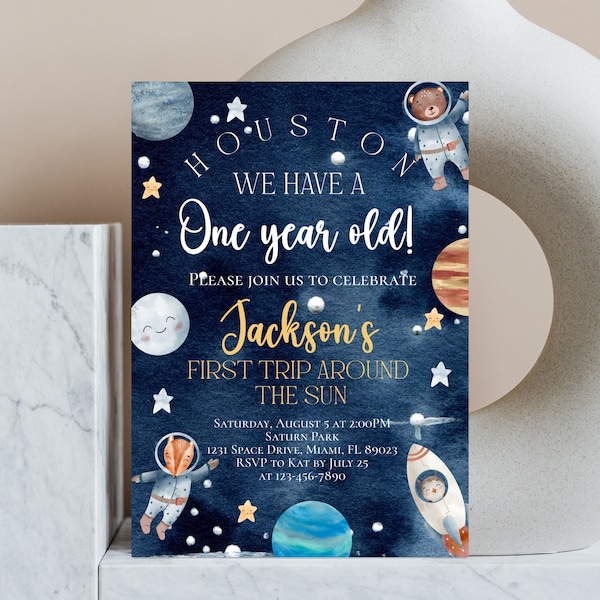 Space Kids Birthday Invitation - Etsy
