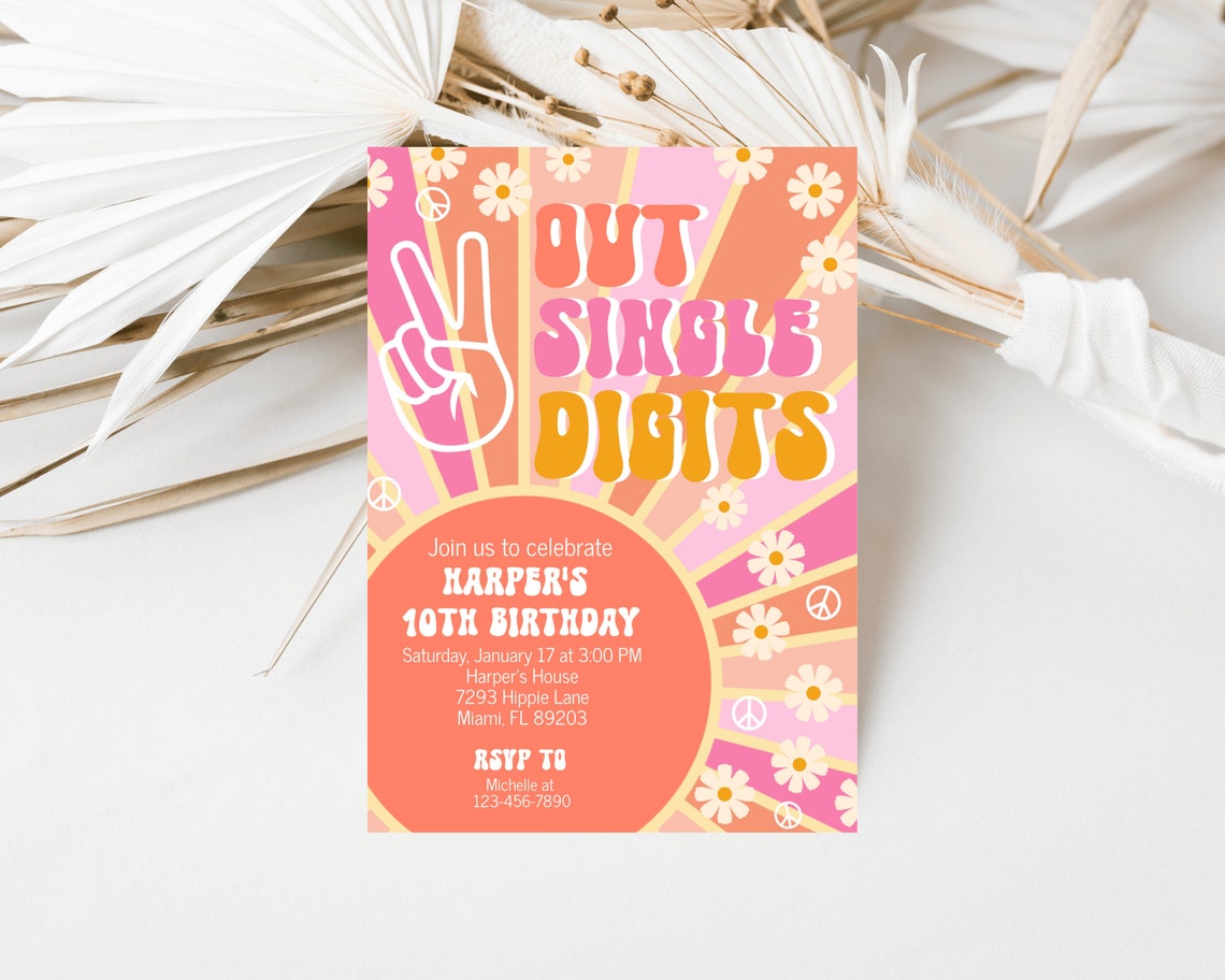 Groovy Birthday Tattoo Station Sign Hippie Birthday Tattoo - Etsy