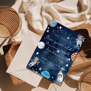 Space First Birthday Invitation 1st Birthday Invite INSTANT - Etsy