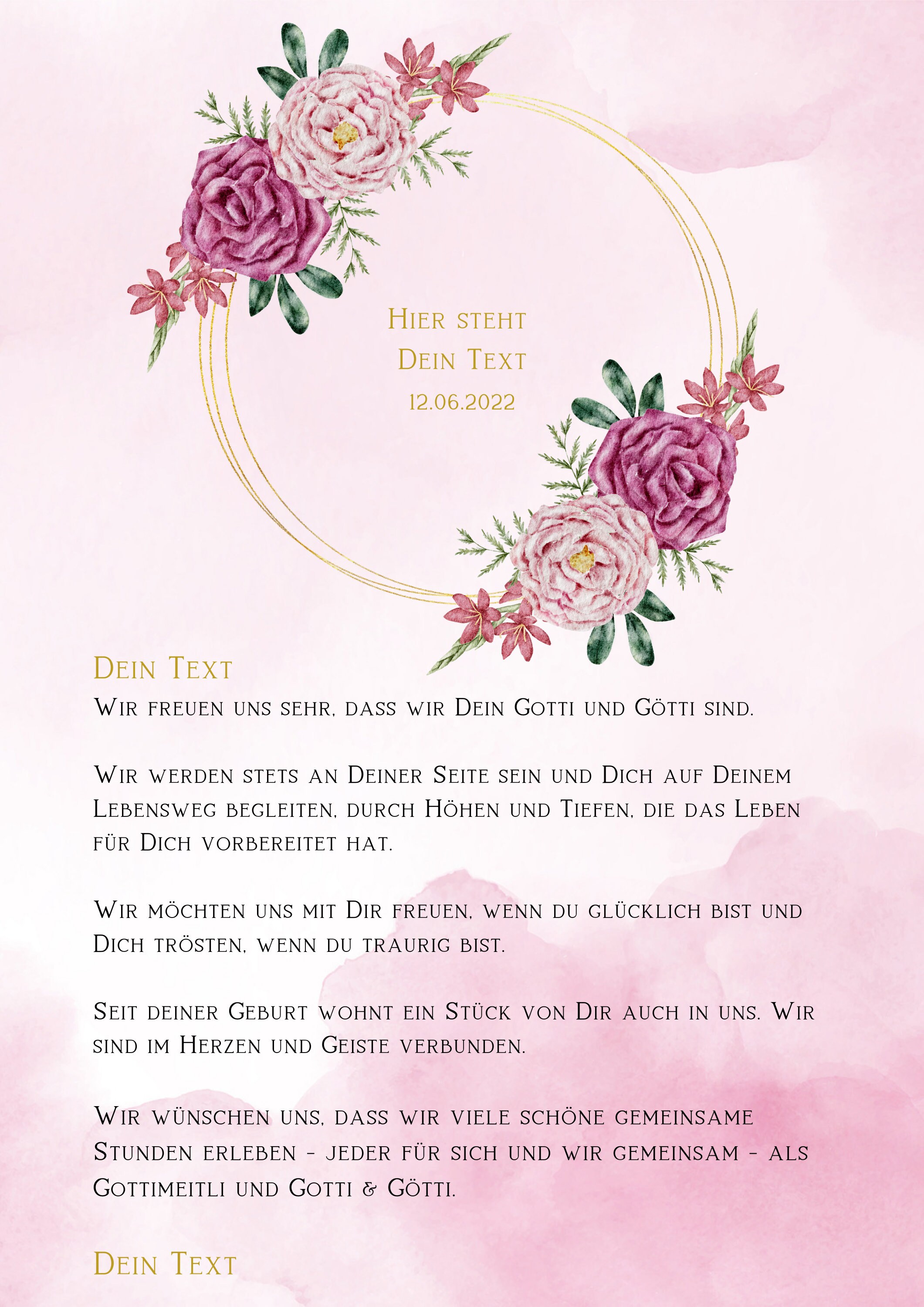 Baptismal Letter Sponsor Letter Personalized Digital File for Download ...