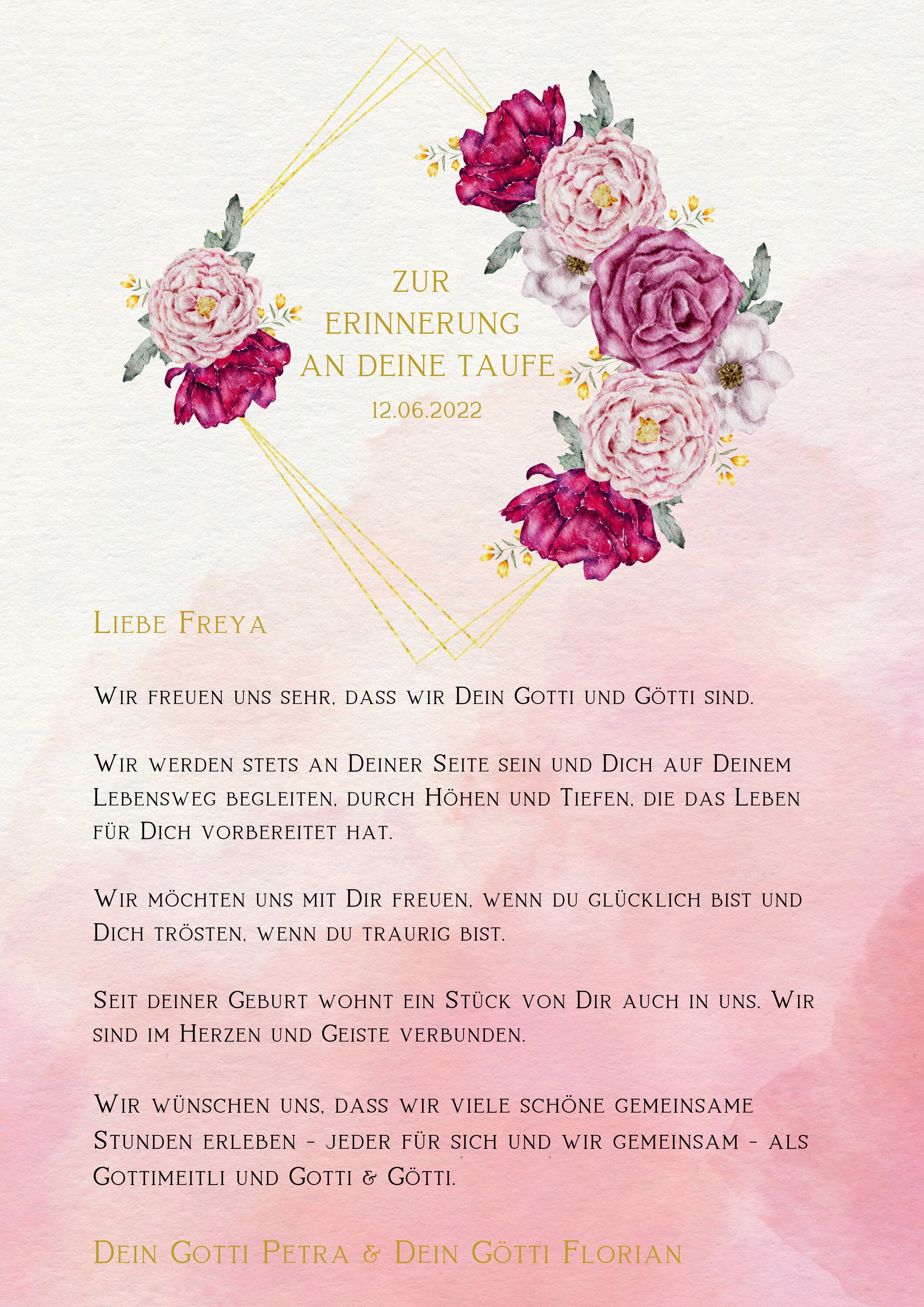 Baptismal Letter Sponsor Letter Personalized Digital File for Download ...