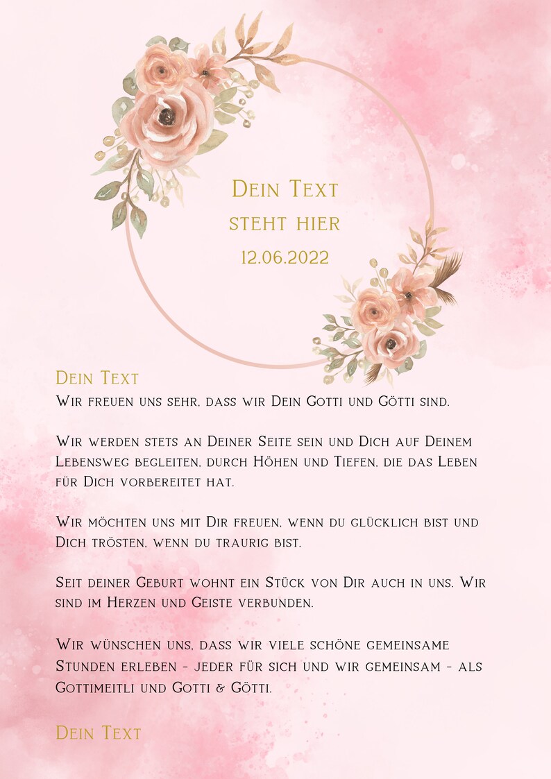 Baptismal Letter Sponsor Letter Personalized Digital File for Download ...