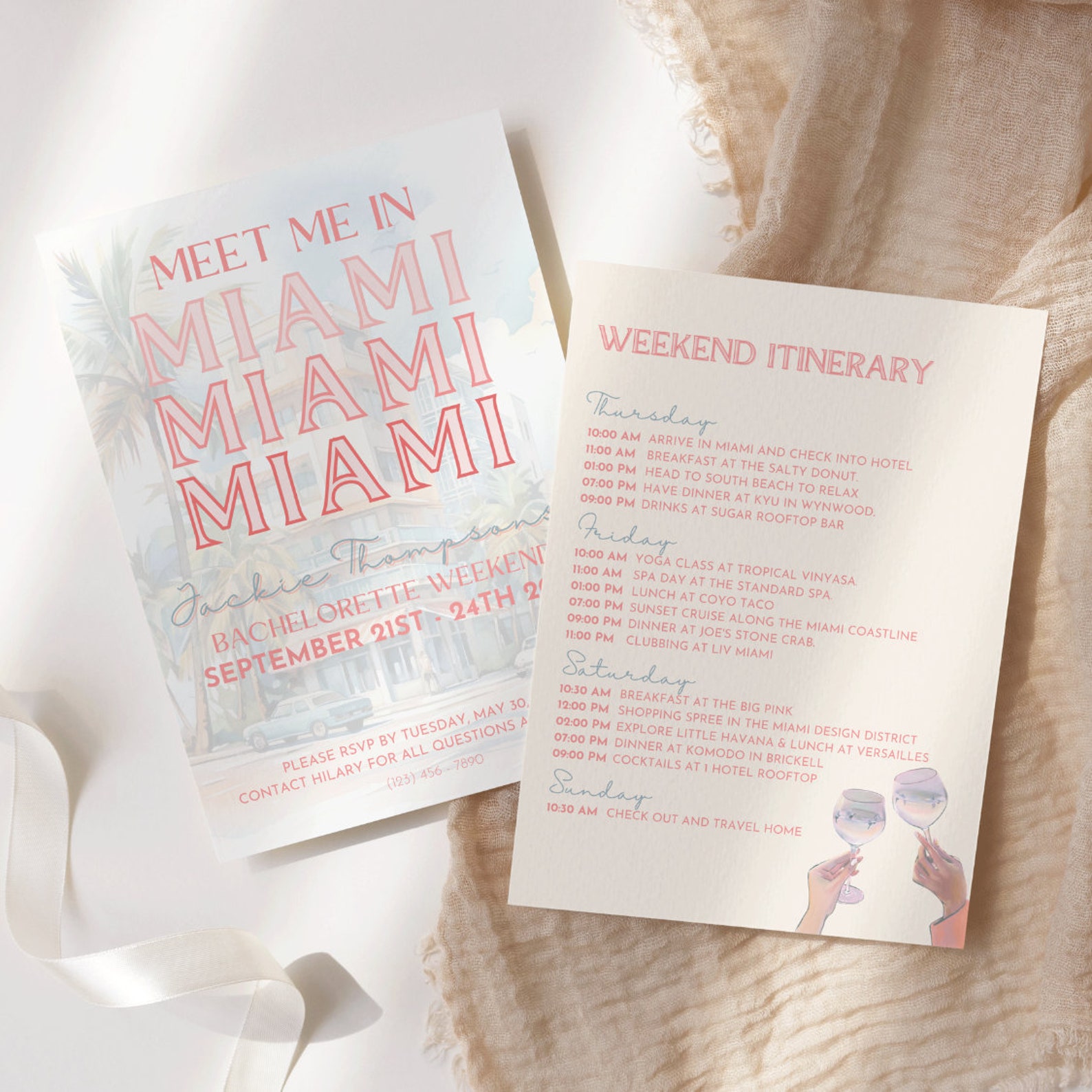 Miami Bachelorette Invite Template for Beach Bachelorette Travel ...