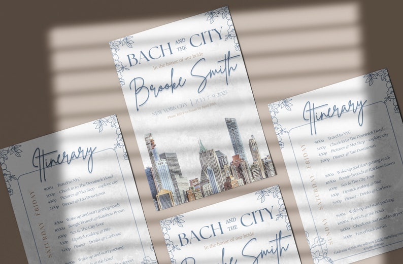 New York Bachelorette Party Itinerary Template, NYC Bach and the City ...