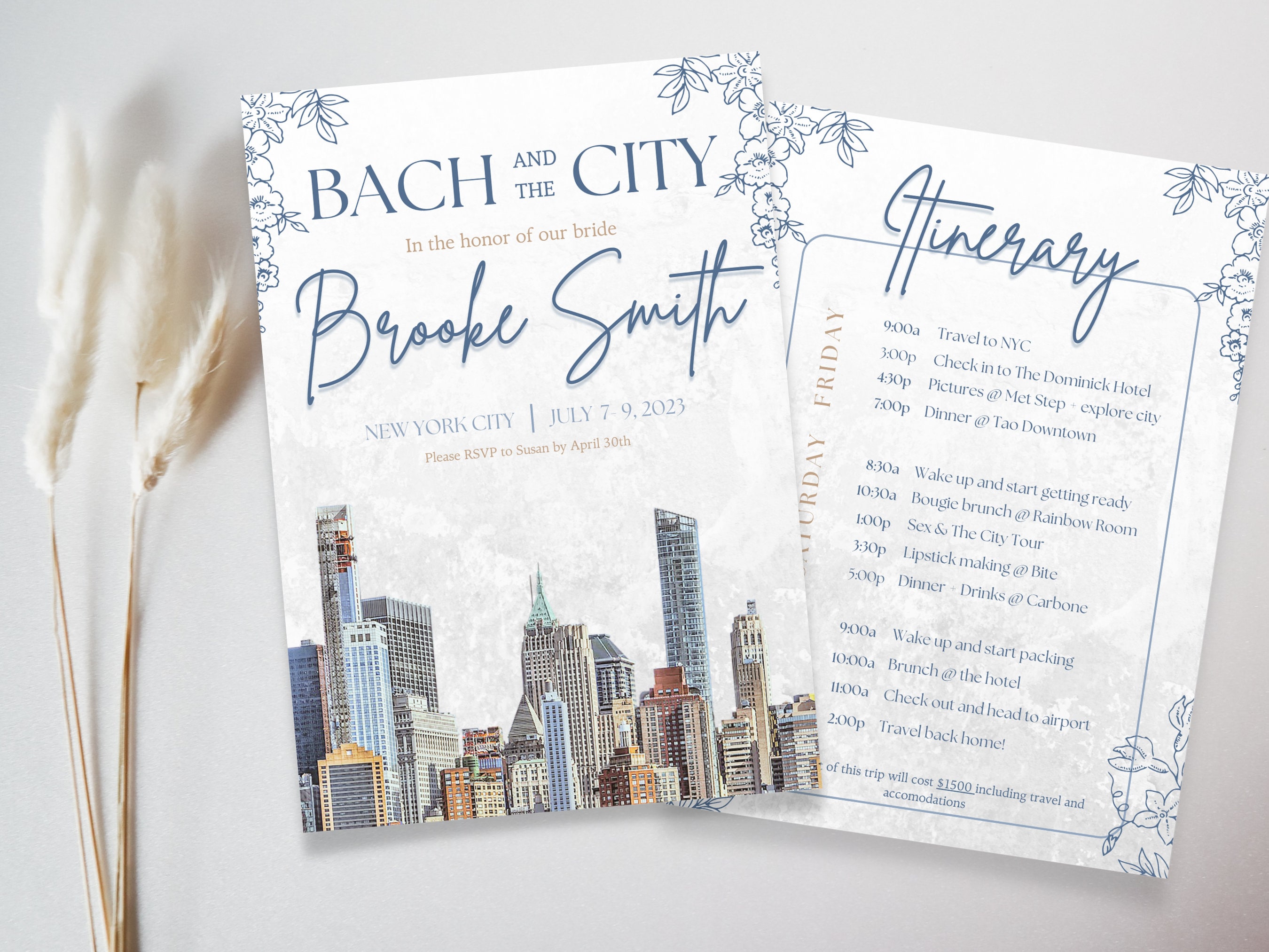 NEW YORK Bachelorette Itinerary Template Bach and Bougie Bach and the ...