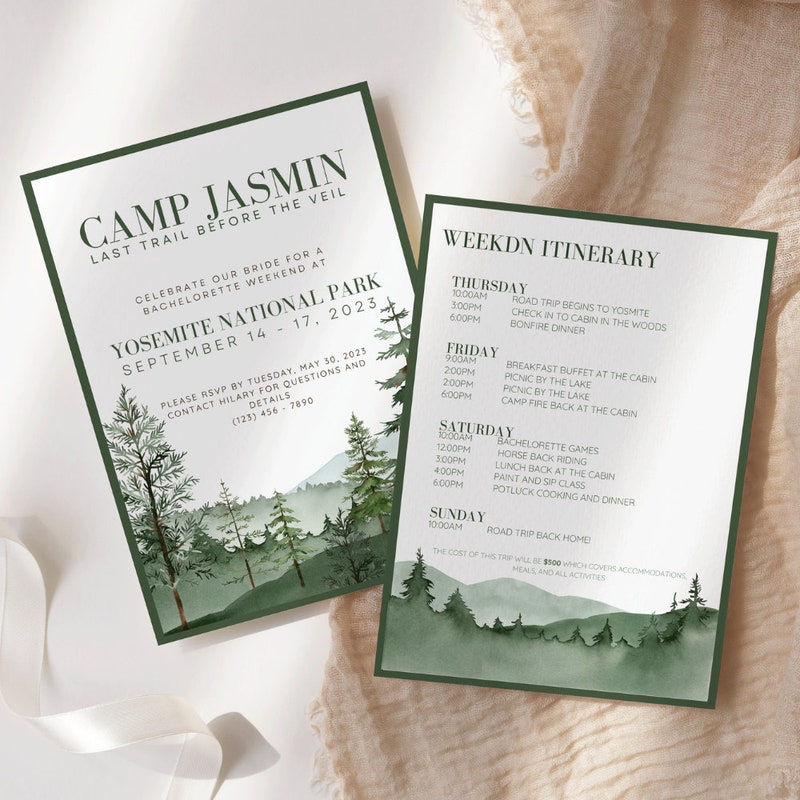Camp Wedding Invite - Etsy
