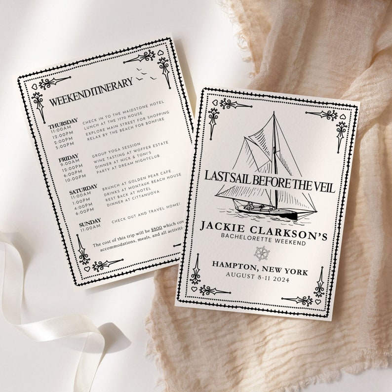 Coastal Bachelorette Party Invitation Template for Beach Bachelorette ...