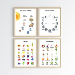 Set of 20 Watercolor Posters, Abcs, Numbers, 100 Chart, Time, Shapes ...