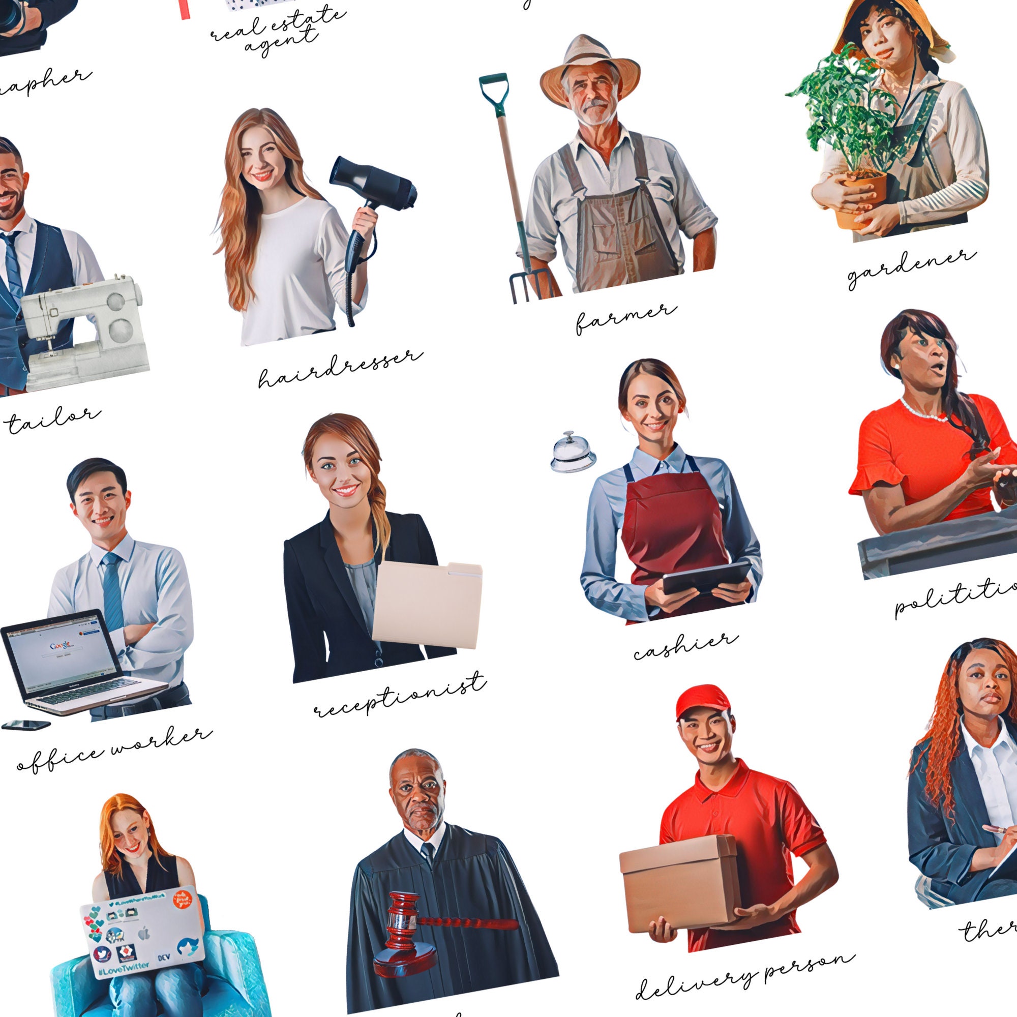 Community Helpers & Occupations Three-part Montessori Flashcards 64 ...