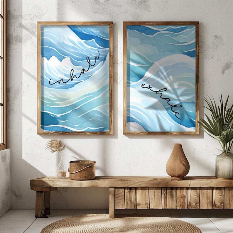 Inhale Exhale Poster Set: Mindfulness Wall Art (digital Download) - Etsy