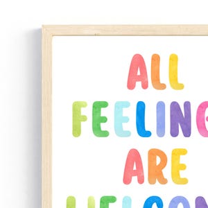 All Feelings Are Welcome Here - Therapy Office Wall Decor, Nursery ...