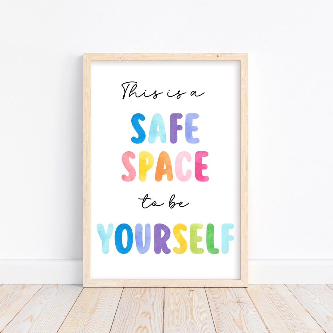This is a Safe Space - Therapy & Growth Poster, Wall Decor, Nursery ...
