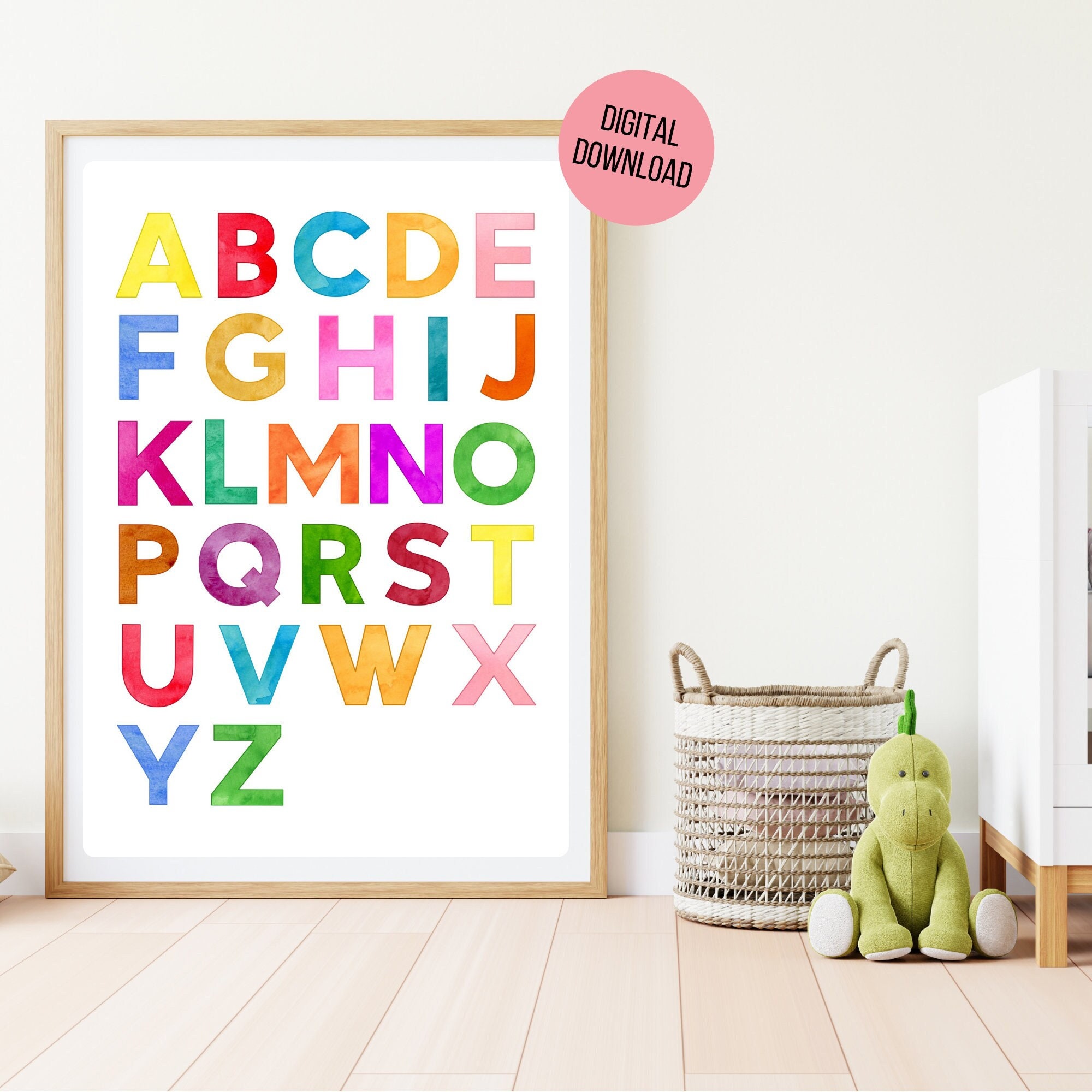 Set of 4 Watercolor Alphabet Posters, Homeschool Prints, Educational ...