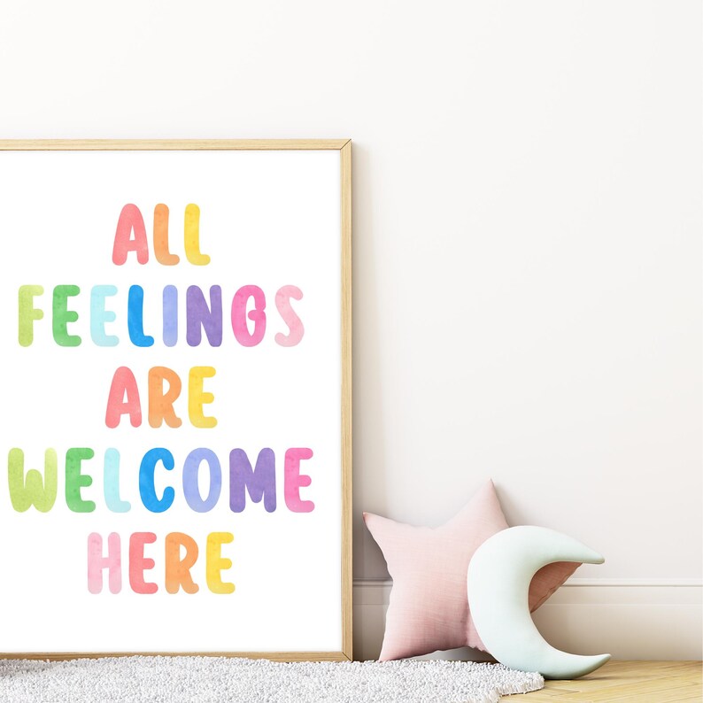 All Feelings Are Welcome Here - Therapy Office Wall Decor, Nursery ...
