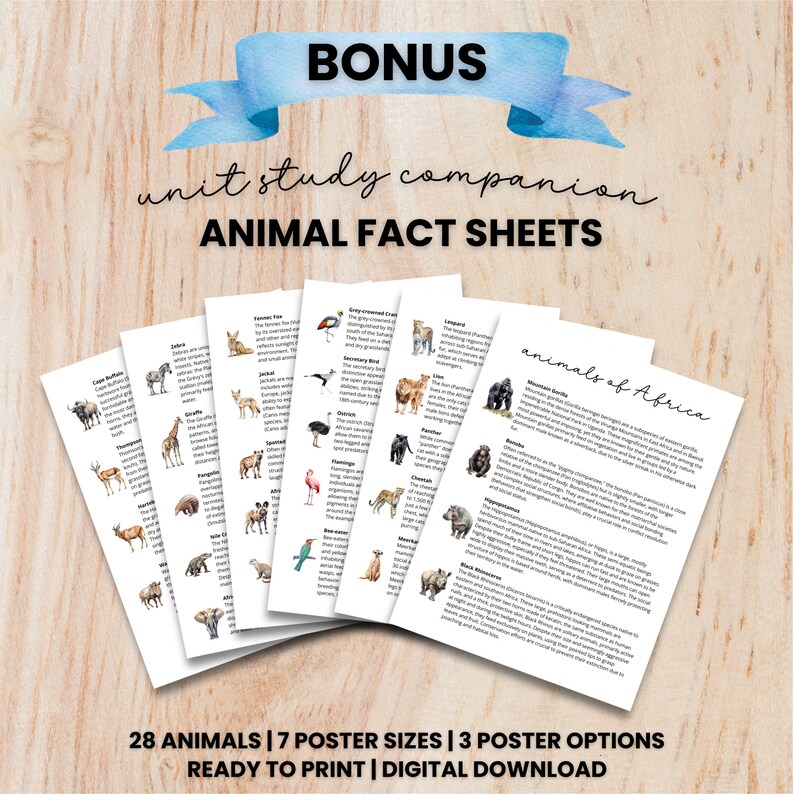 African Animals Poster, Wildlife Art Print, Watercolor, Lion, Elephant ...