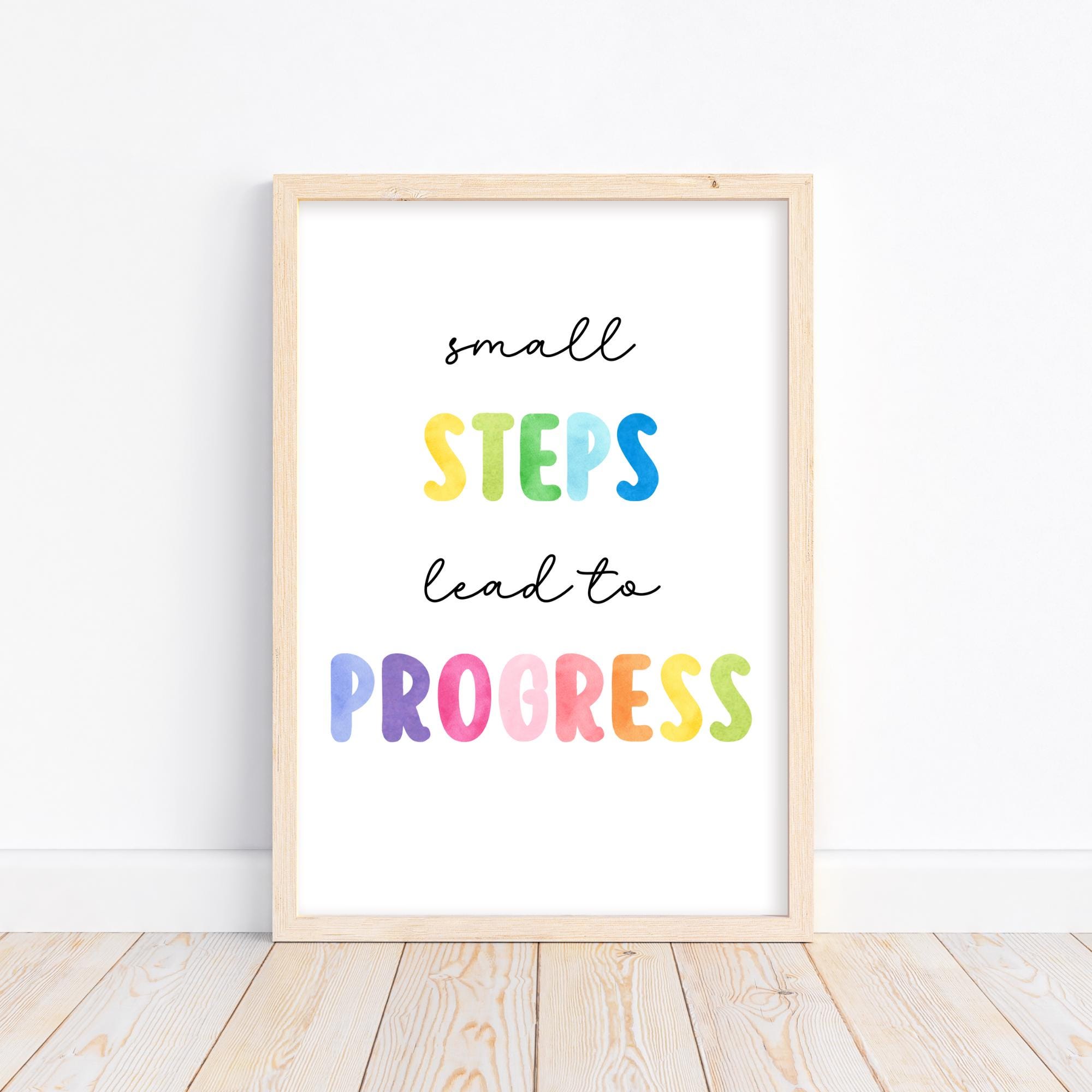 Small Steps Lead to Progress - Growth Mindset Poster, Wall Decor ...